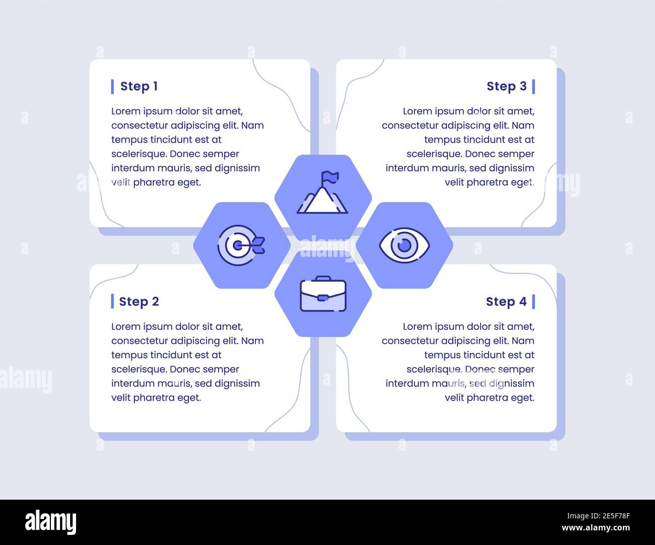 Management Infografik Diagramm vier Schritt Vision Flagge Auge Fokus ...