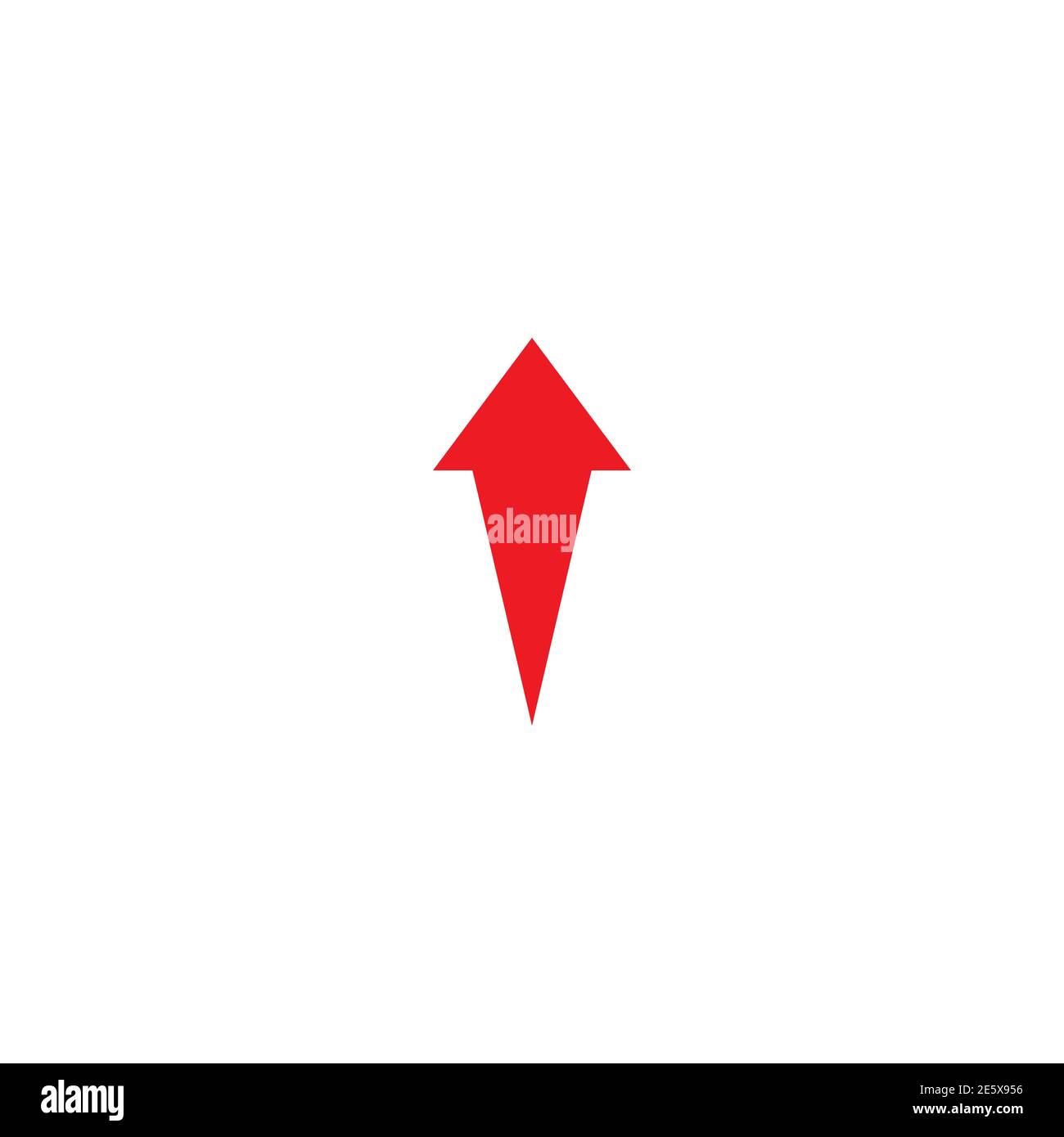 Rotes Pfeil-nach-oben-Symbol. Vorwärts, Wachstumskurs. Isoliert auf ...