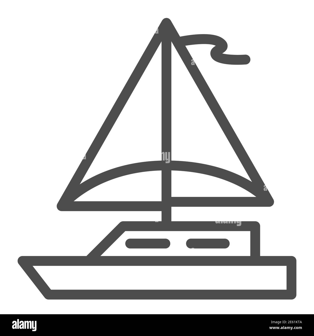 Segelboot Linie Symbol, Seetransport Symbol, Segelschiff Vektor-Zeichen ...