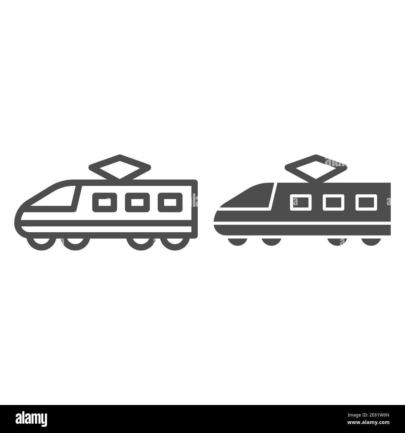 Elektrische Zuglinie und solide Symbol, Transport-Symbol, moderne High ...