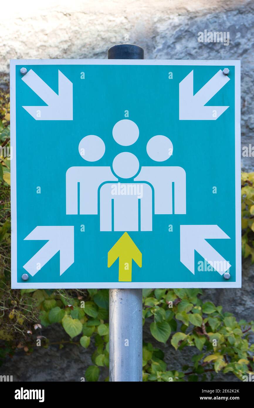 Zeichen Sammelpunkt Stockfotos und -bilder Kaufen - Alamy