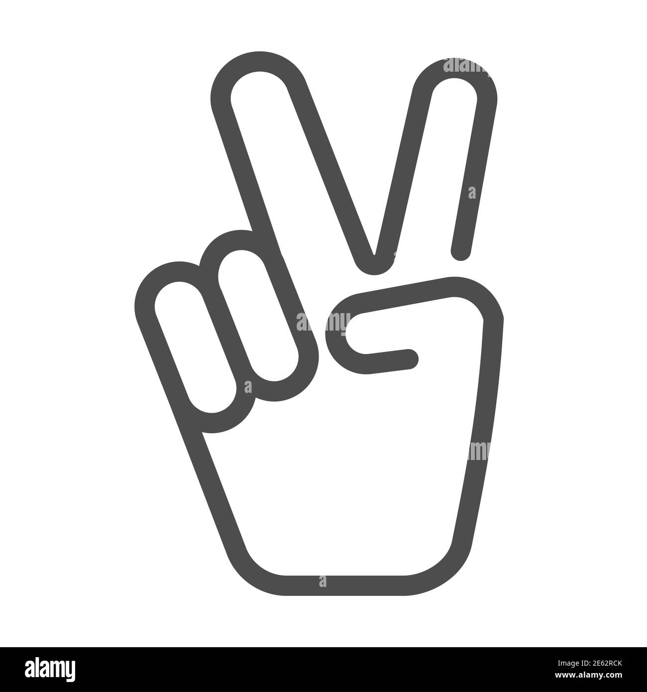 Hand zeigt Sieg Zeichen Linie Symbol, Hand Gesten Konzept, Sieg Zeichen ...