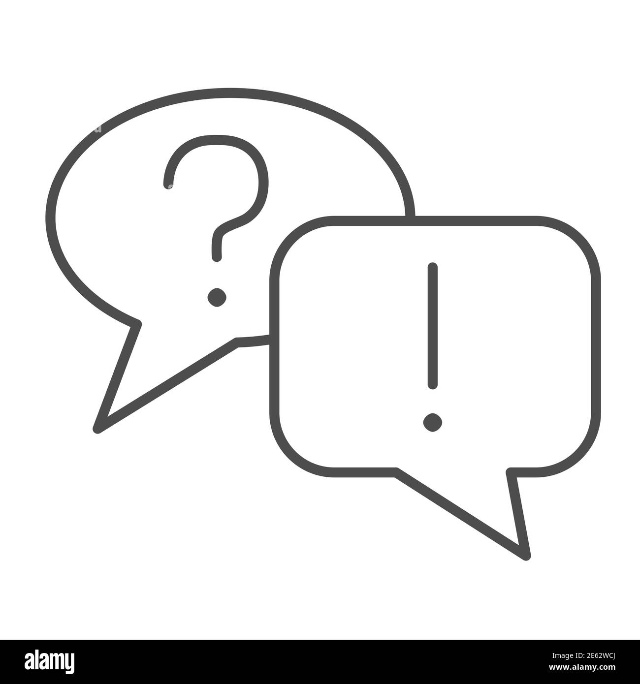 Frage und Antwort Blasen dünne Linie Symbol, Business ...