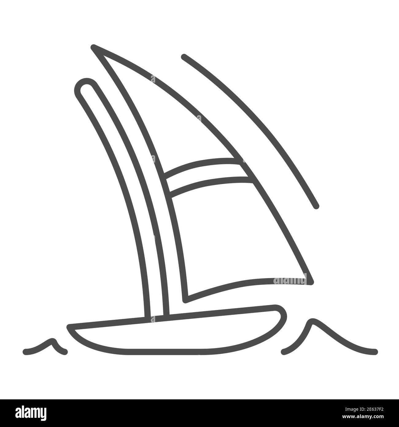 Segelboot dünne Linie Symbol, Sommerurlaub Konzept, Boot und ...