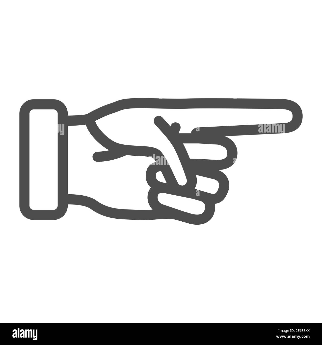 Zeigefinger Linie Symbol, Hand Gesten Konzept, Aufmerksamkeit Hand Geste Zeichen auf weißem ...