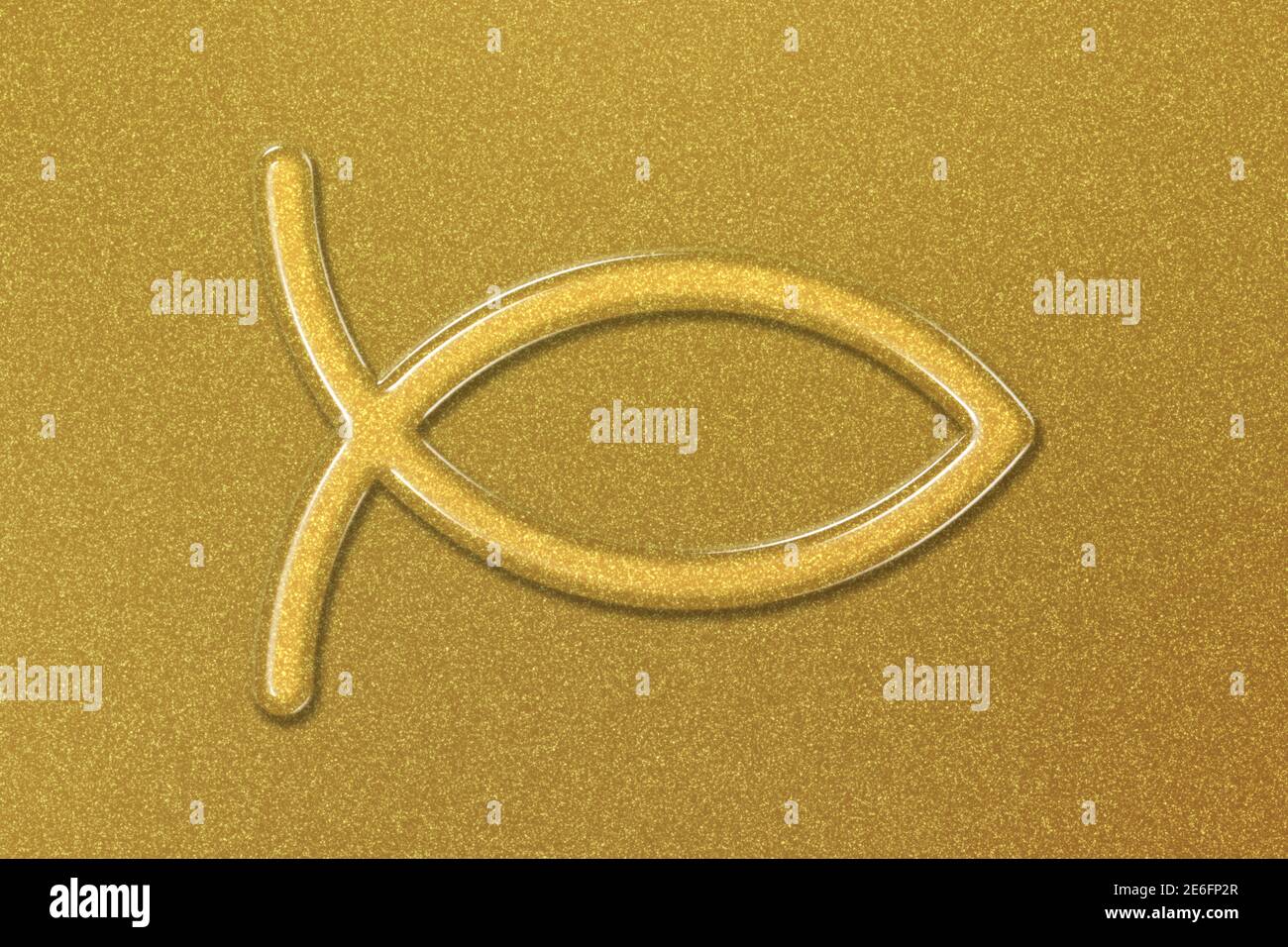 Christentums Symbol, Christian Fisch Symbol, Gold Hintergrund ...