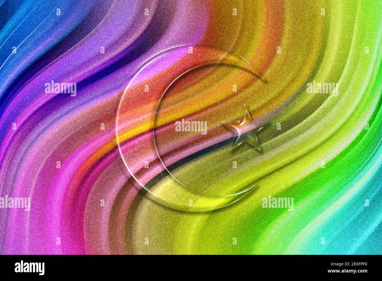 Mond und Stern Islam Symbol, islamisches Symbol, Regenbogen Glitter ...