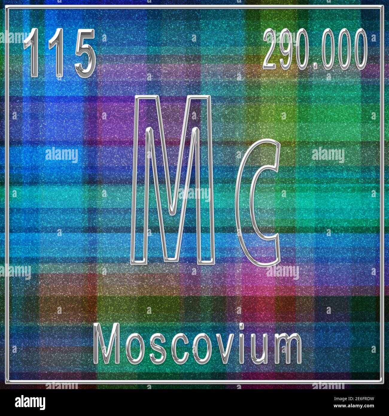 Moscovium chemisches Element, Zeichen mit Ordnungszahl und ...