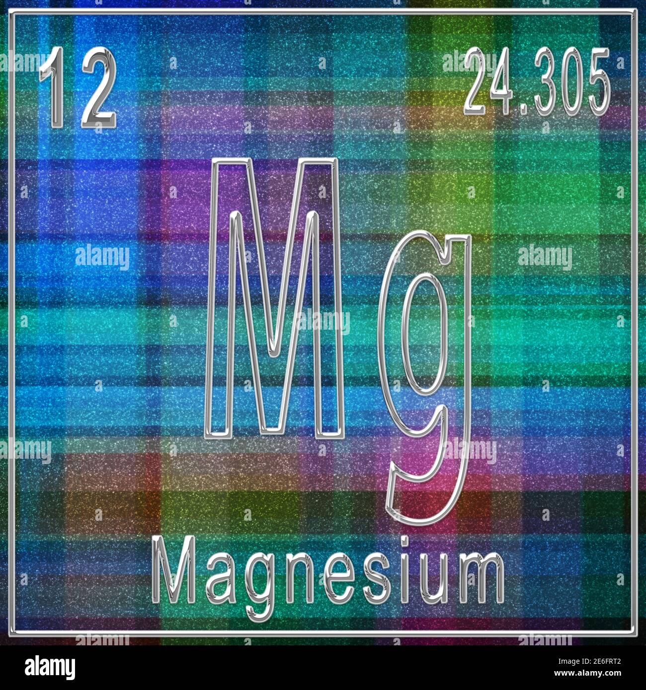 Chemisches Element Magnesium, Zeichen mit Ordnungszahl und ...