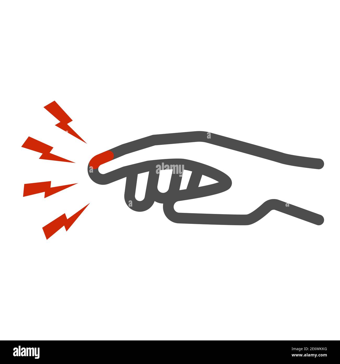 Symbol für die Linie der Fingerschmerzen, Konzept für Körperschmerzen ...