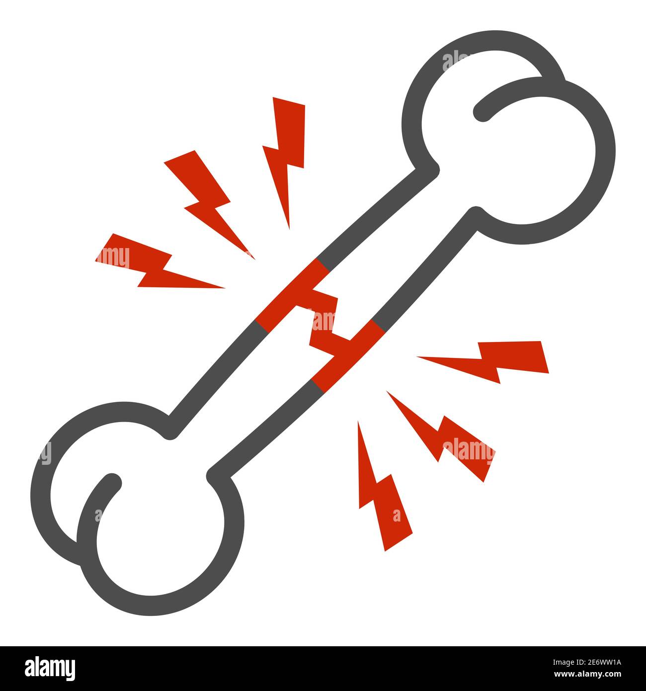 Gebrochener Knochen schmerzt Linie Symbol, Healthcare Konzept ...