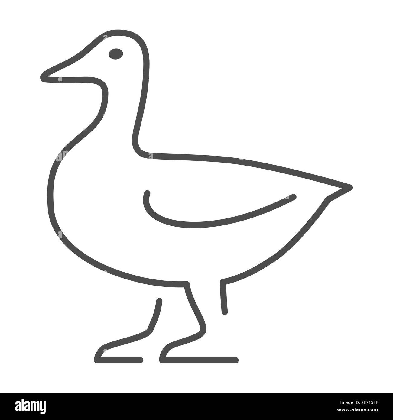 Ente dünne Linie Symbol, Bauernhof Tiere Konzept, Hausvögel Zeichen auf ...