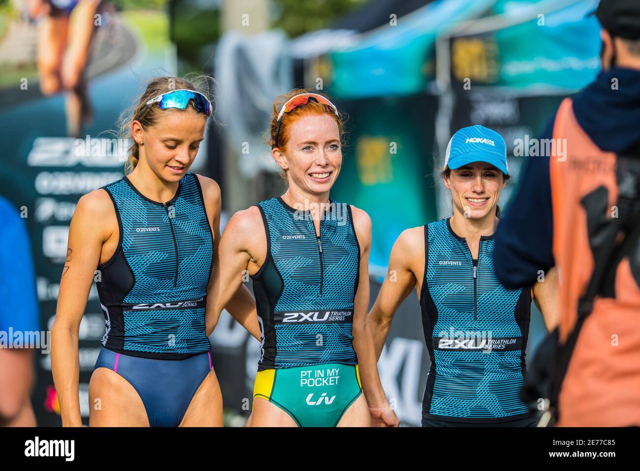 Melbourne, Australien. Januar 2021. Elite-Podiumssiegerinnen posieren ...