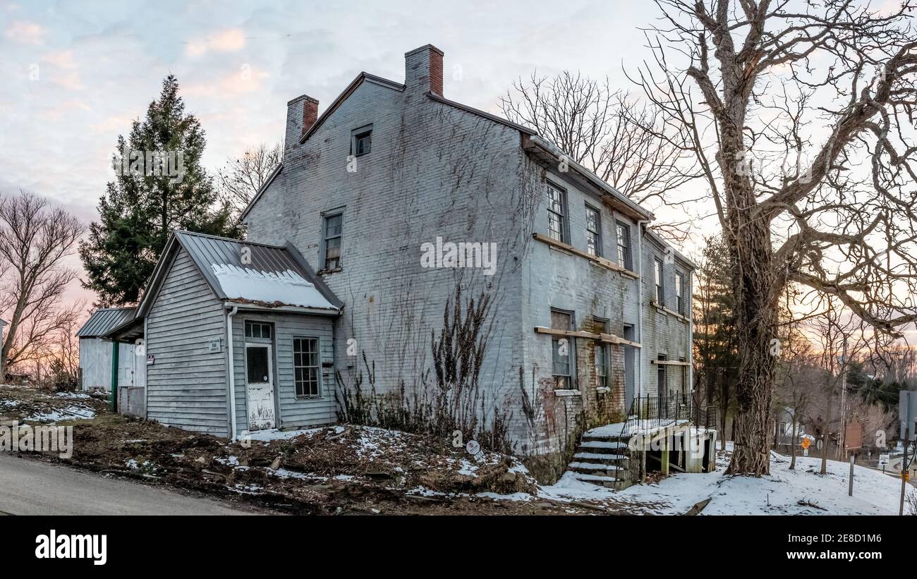 Mount Pleasant, Ohio/USA- 8. März 2019: Lundy House das 1812 erbaute ...