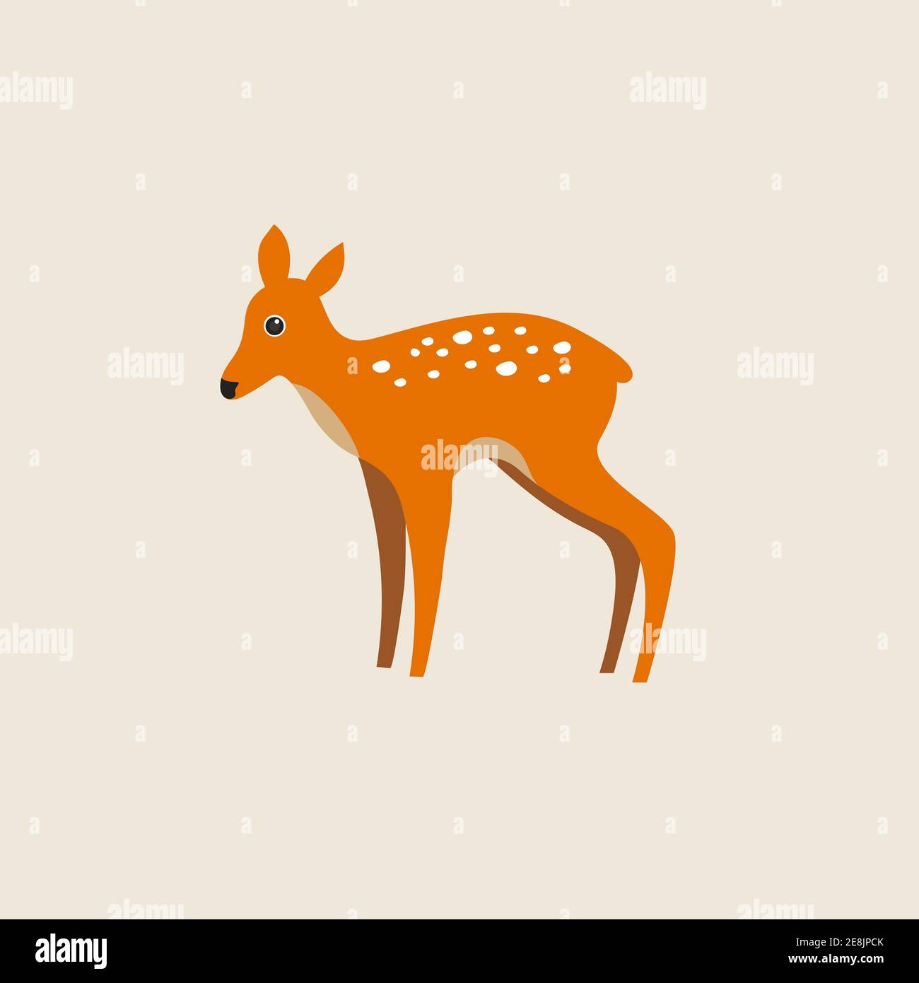 Hirsch, Rehkitz. Zeichen isoliert Vektor-Illustration Stock ...