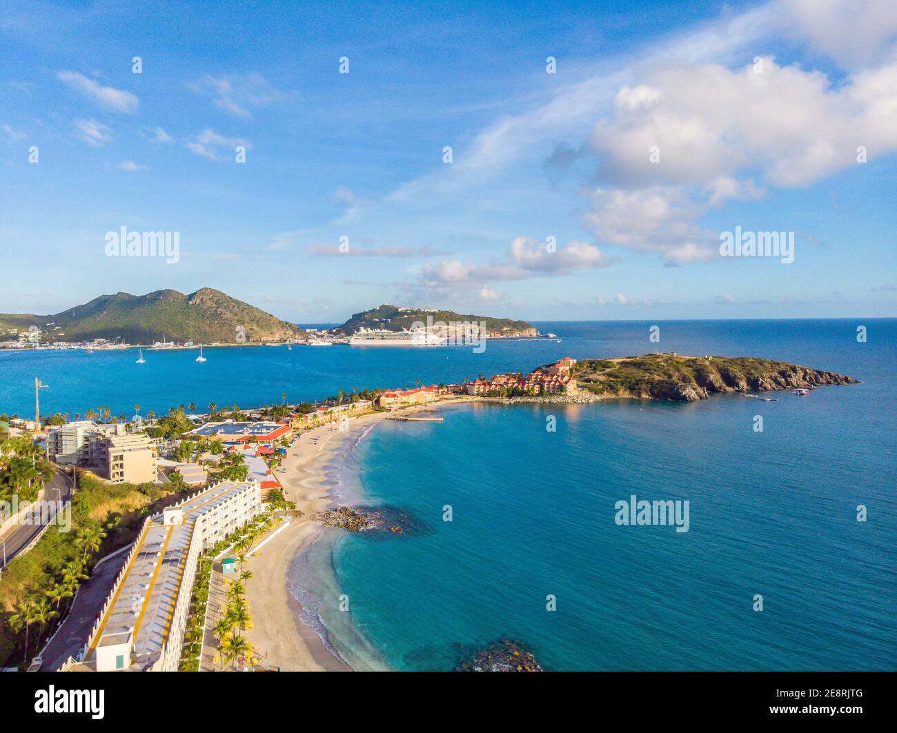 Die karibische Insel St.Maarten Landschaft und Stadtbild. Die ...