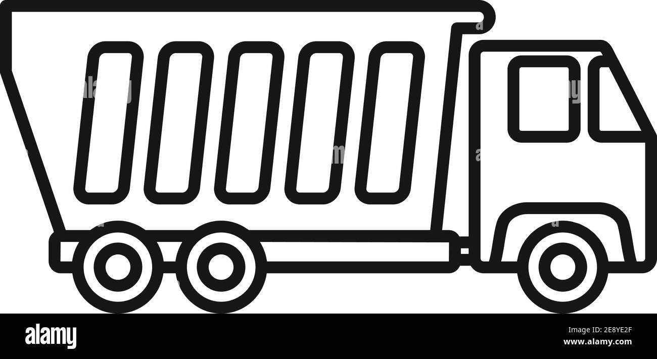 Kipper LKW Symbol, Outline Stil Stock-Vektorgrafik - Alamy