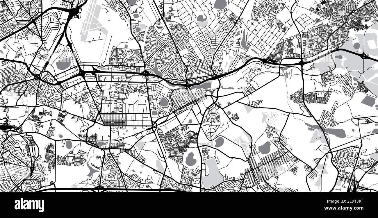 Städtischer Vektor Stadtplan von Benoni, Südafrika Stock-Vektorgrafik ...