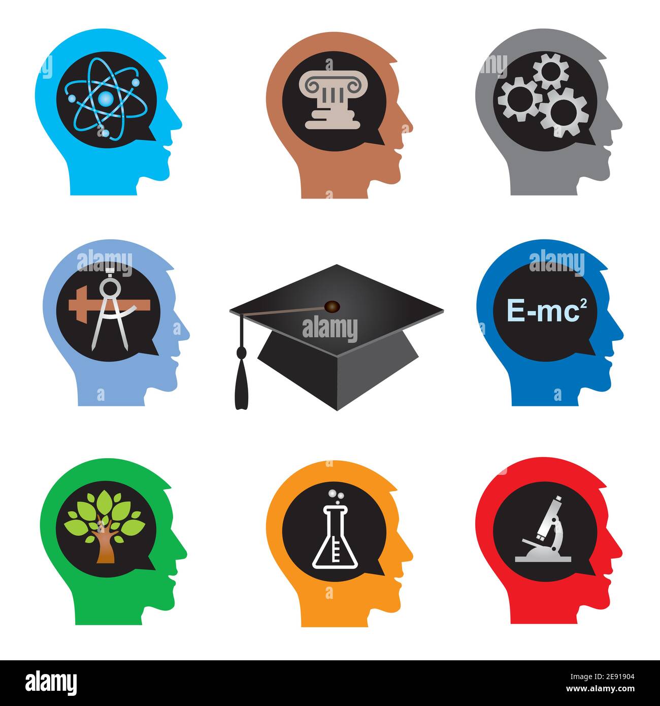 Bildungssymbole Student Symbol, Vector Illustration, Bildung