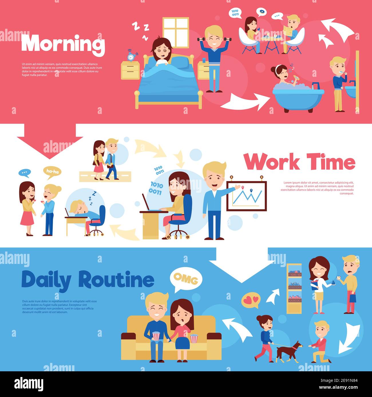 Routine cartoon Stock-Vektorgrafiken kaufen - Alamy