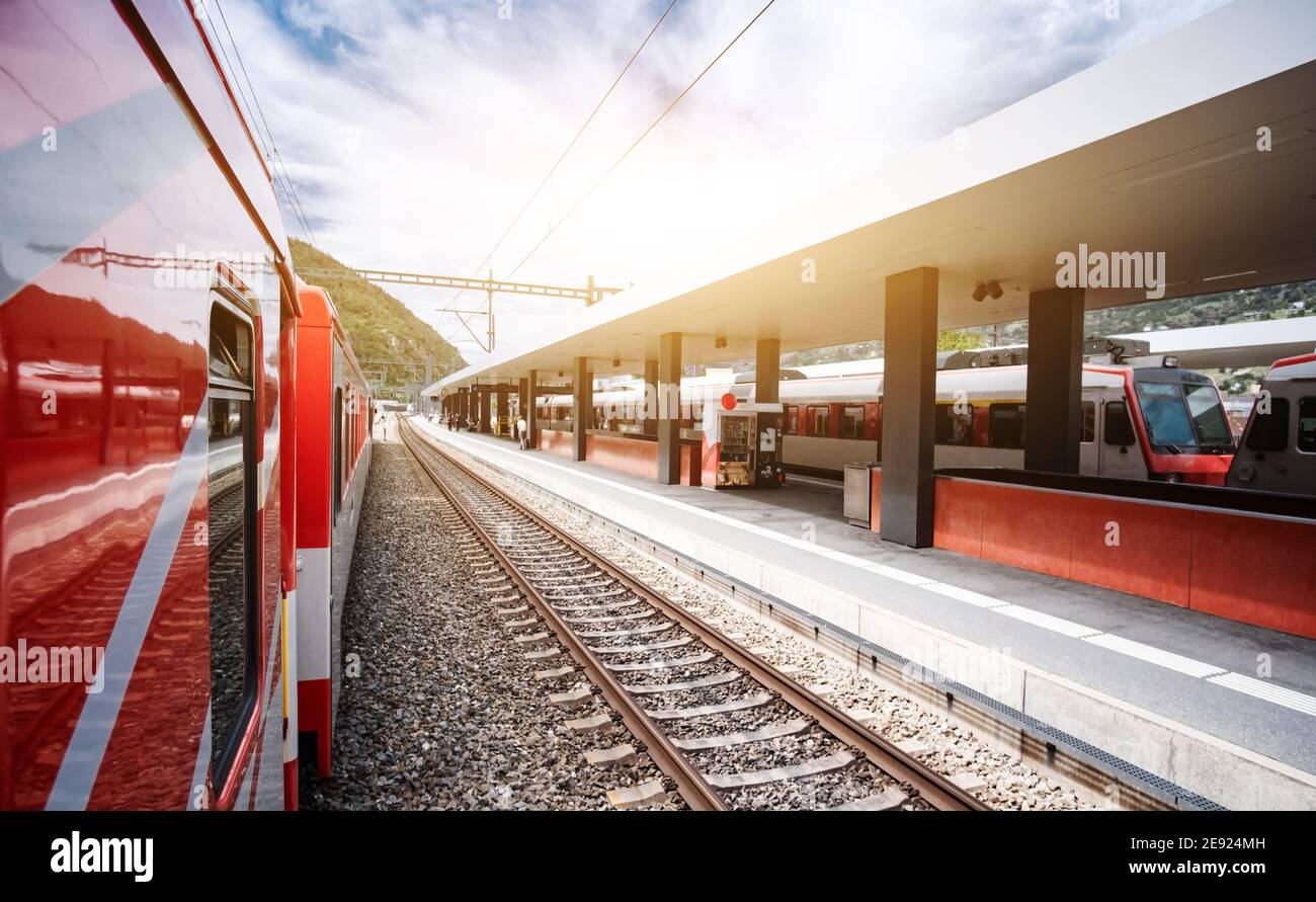 Verlassene Bahnhof in Brig, Schweiz Stockfotografie - Alamy