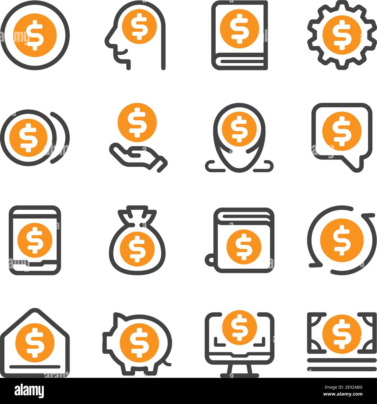 Geld und Finanzen Icon Set, Vektor und Illustration Stock-Vektorgrafik ...