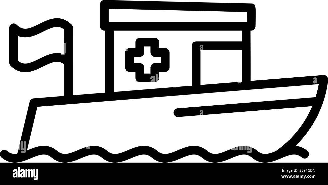 Symbol für das Rettungsboot. Umriss Power Rettung Boot Vektor-Symbol ...