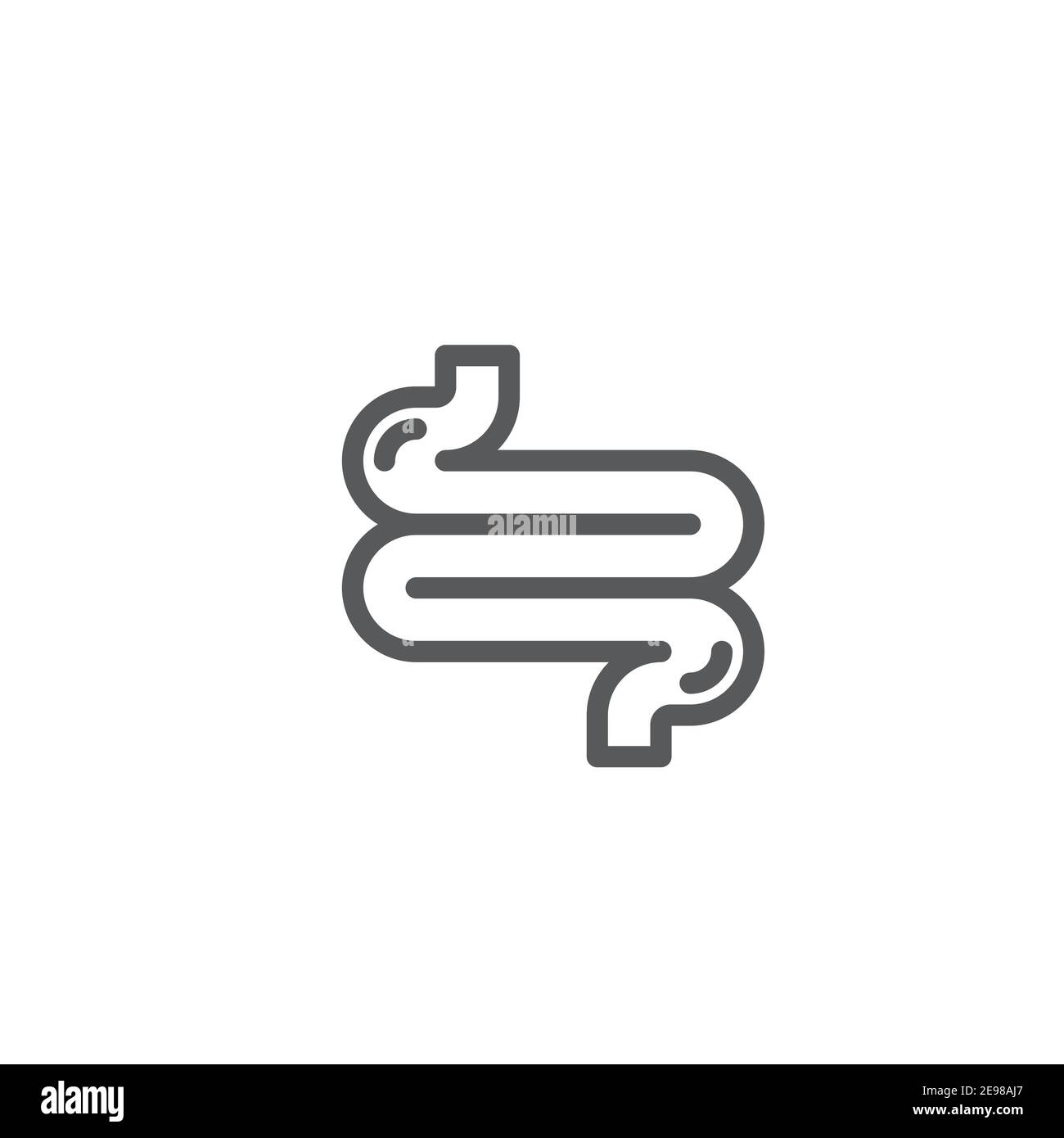 Darm Symbol, Farbe, Linie, Kontur Vektor-Zeichen, lineare Stil ...