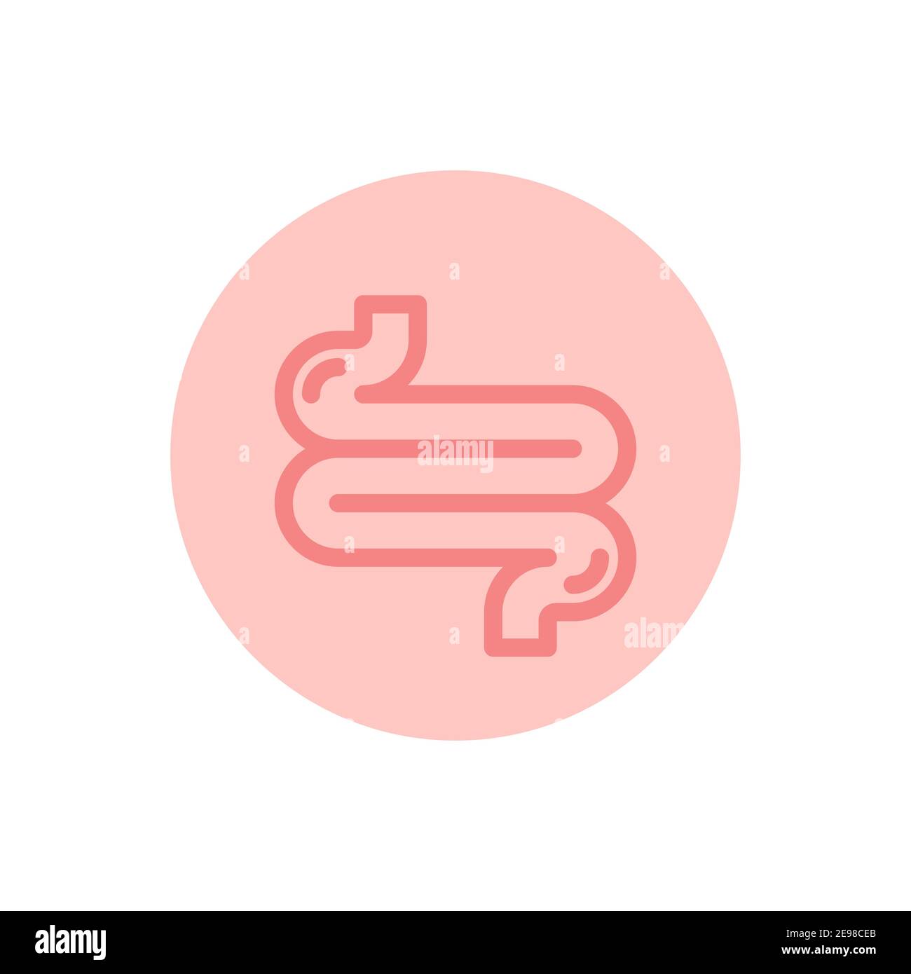 Darm Symbol, Farbe, Linie, Kontur Vektor-Zeichen, lineare Stil ...