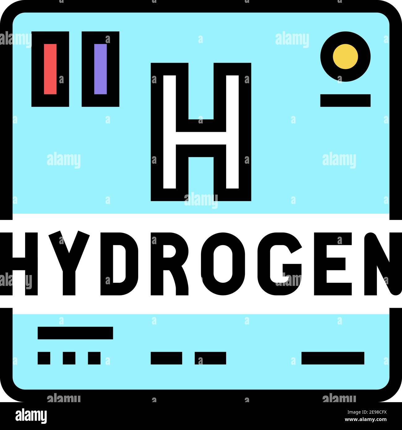 Periodensystem Element Wasserstoff Farbe Symbol Vektor-Illustration ...