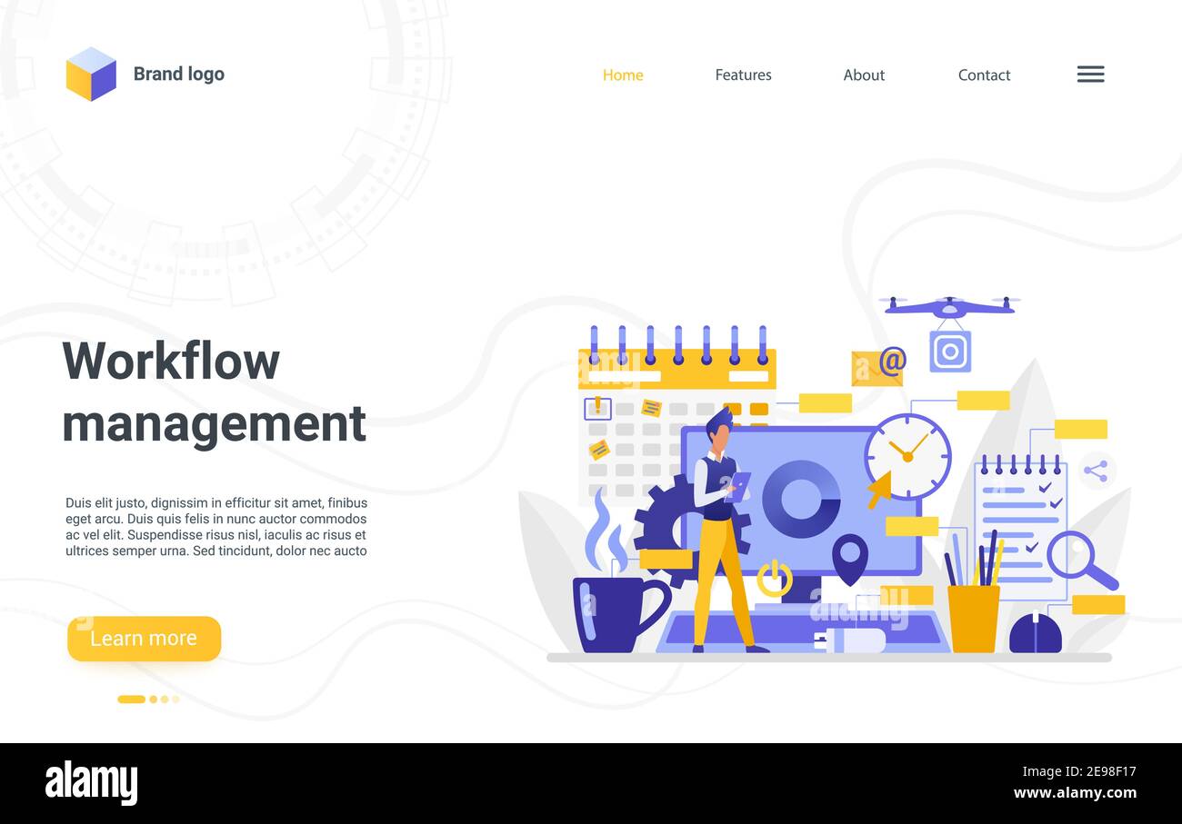 Workflow illustration Stock-Vektorgrafiken kaufen - Alamy