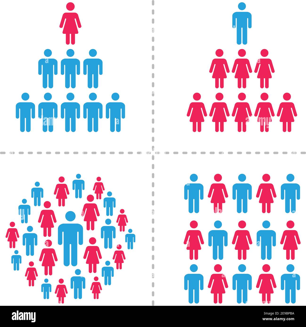 Menge von Männern und Frauen Icon Set, Infografik, Vektor und ...
