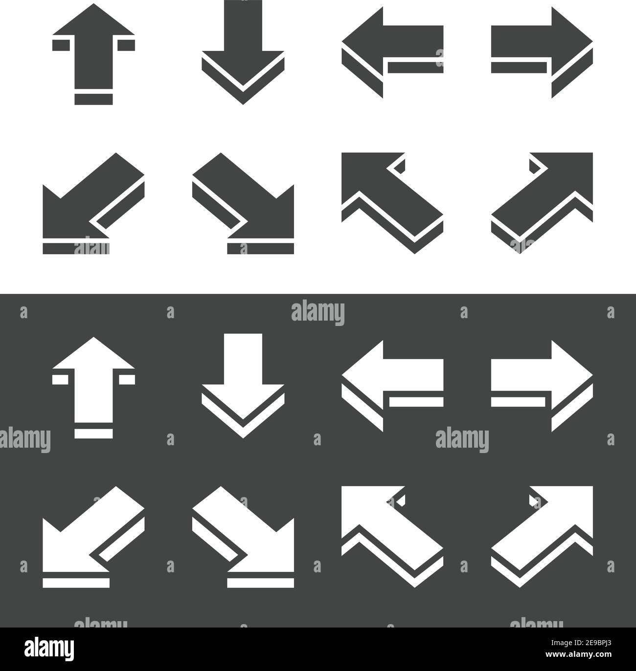 Isometrischer Pfeil, Symbolsatz, Vektor und Illustration Stock ...