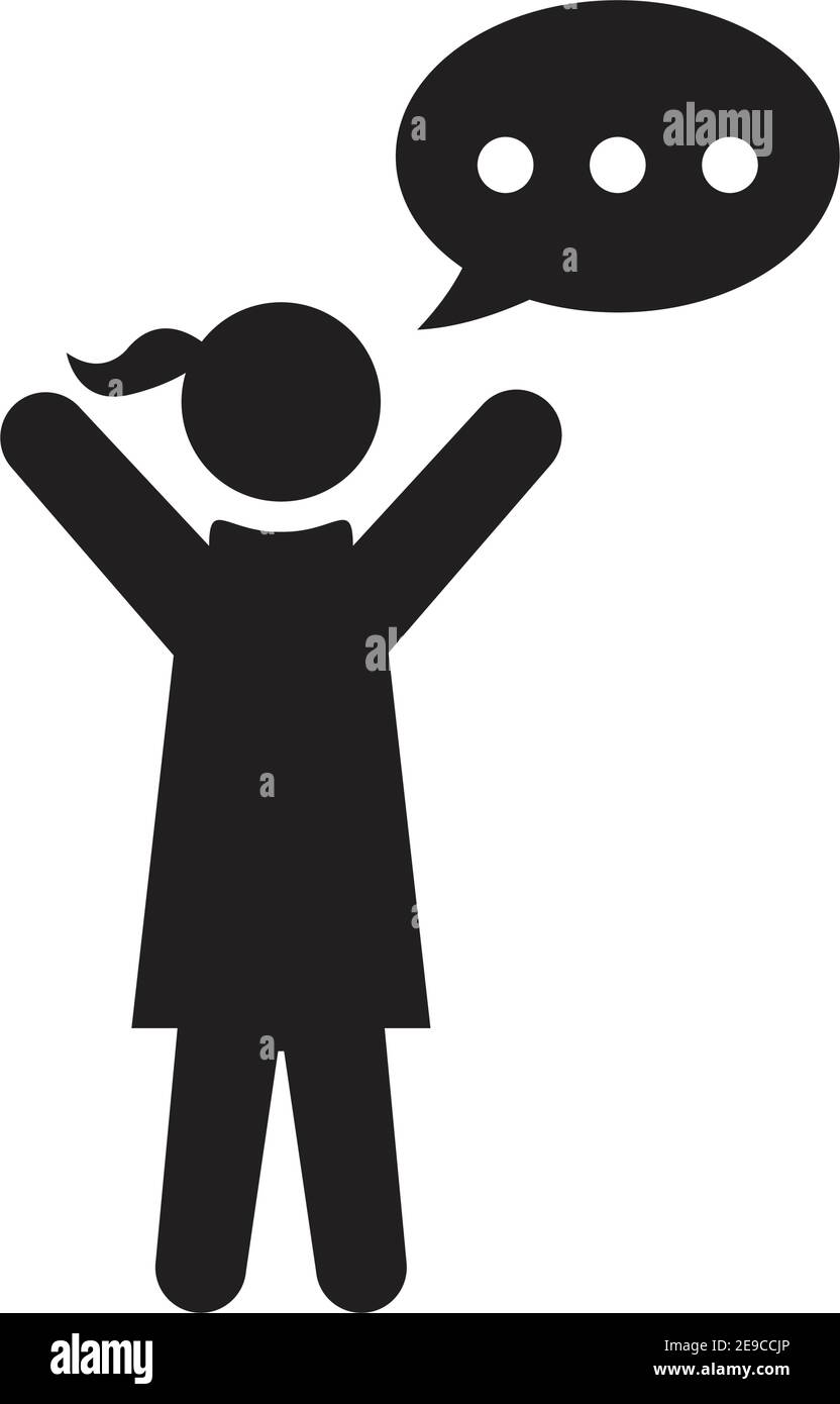 Antwort Symbol Vektor weibliche Person Profil Avatar mit Sprechblase ...