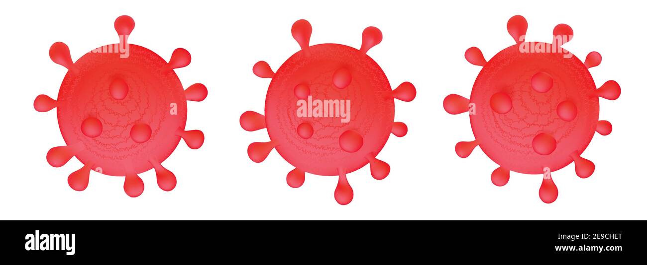 Coronavirus, COVID 19 Zeichen. Realistische 3D Virus Symbole, Symbole ...