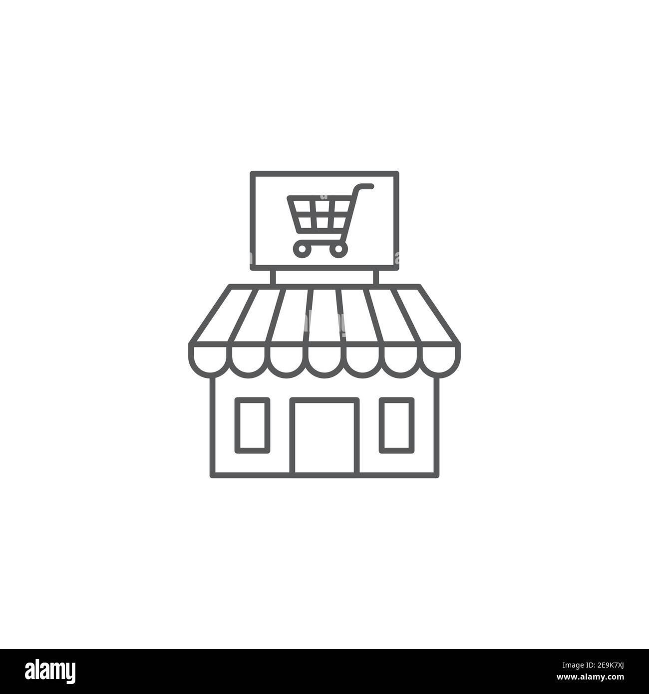 Markt, Shop Symbol, Farbe, Linie, Kontur Vektor-Zeichen, lineare Stil ...