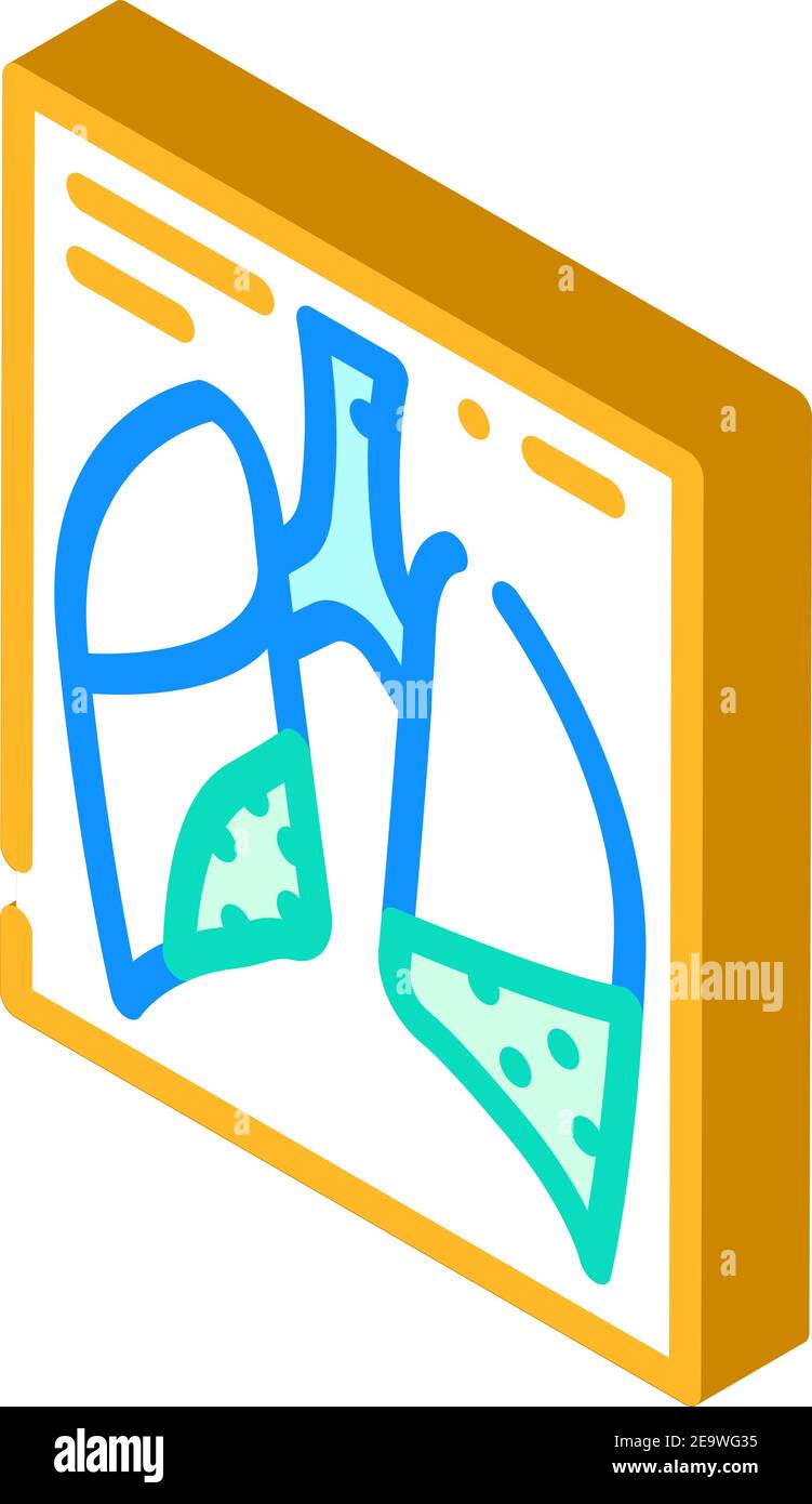 Komplikationen oder Pneumonie isometrische Symboldarstellung Stock ...