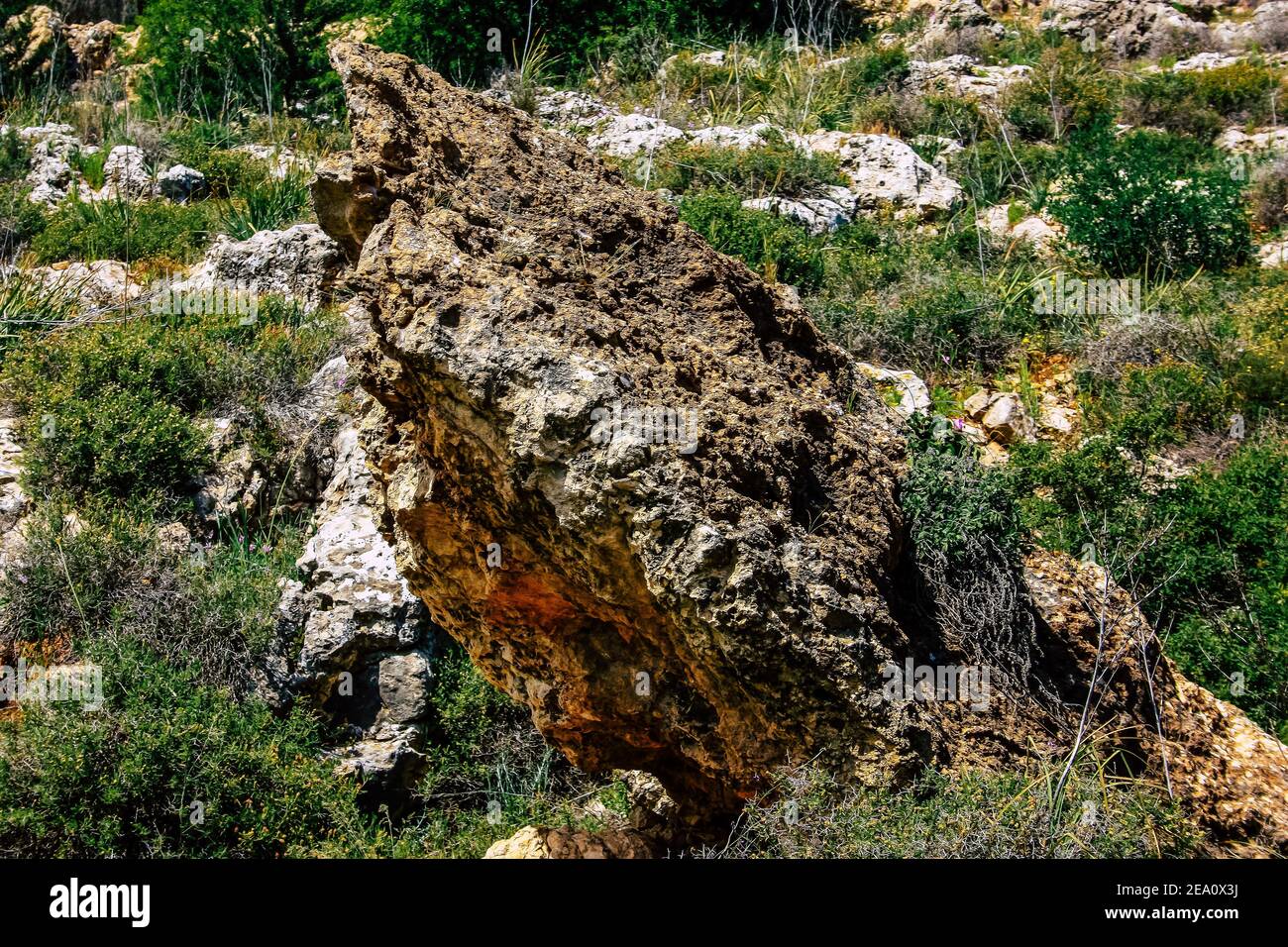 Panorama und Blick auf die Jerusalemer Hügel und das Weiße Tal, der ...