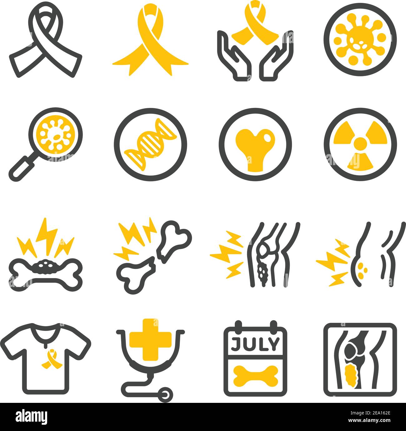 Knochenkrebs, Sarkomkrebs Icon Set Stock-Vektorgrafik - Alamy