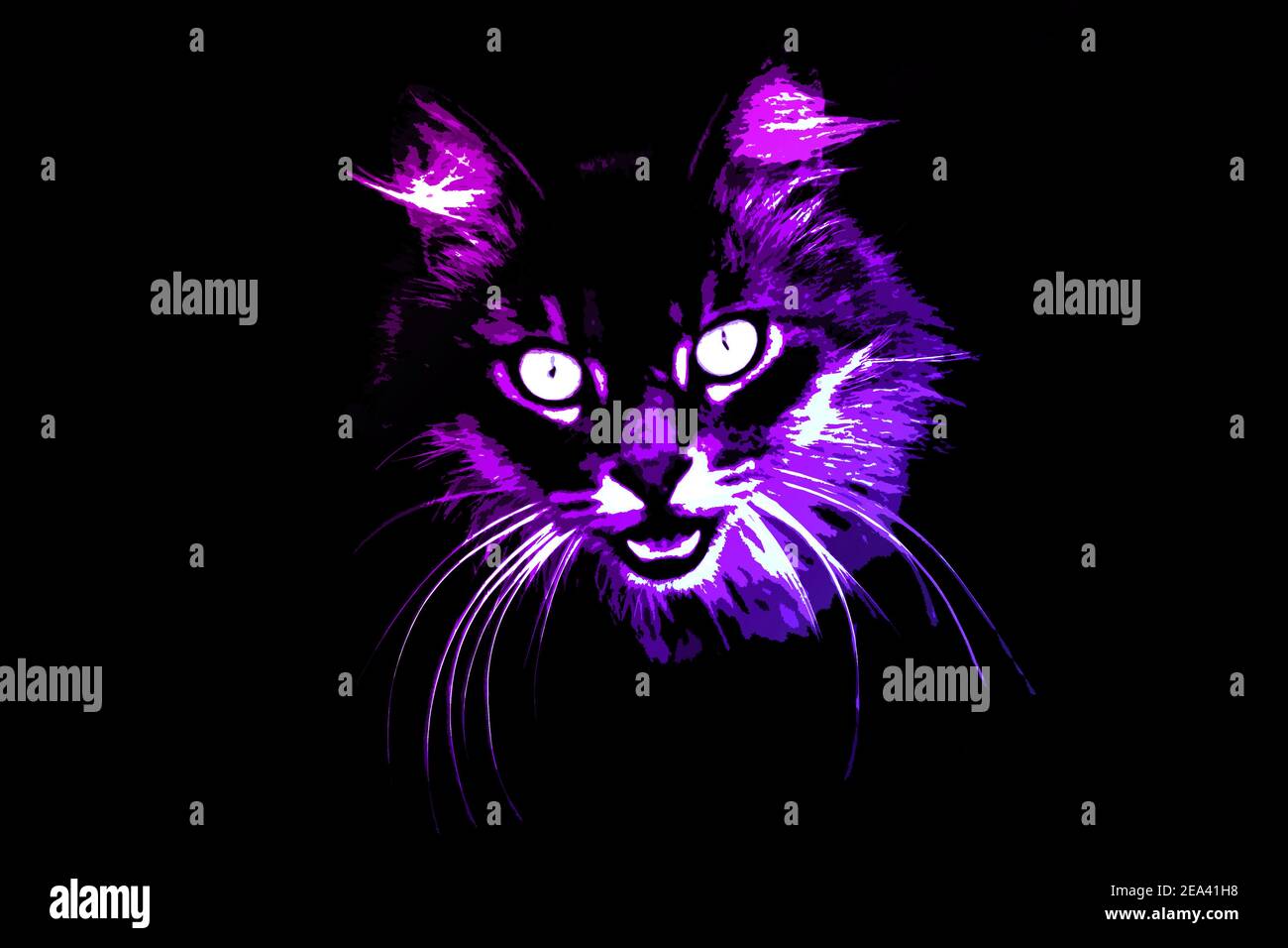 Katzenartige illustration der lila katze -Fotos und -Bildmaterial in ...