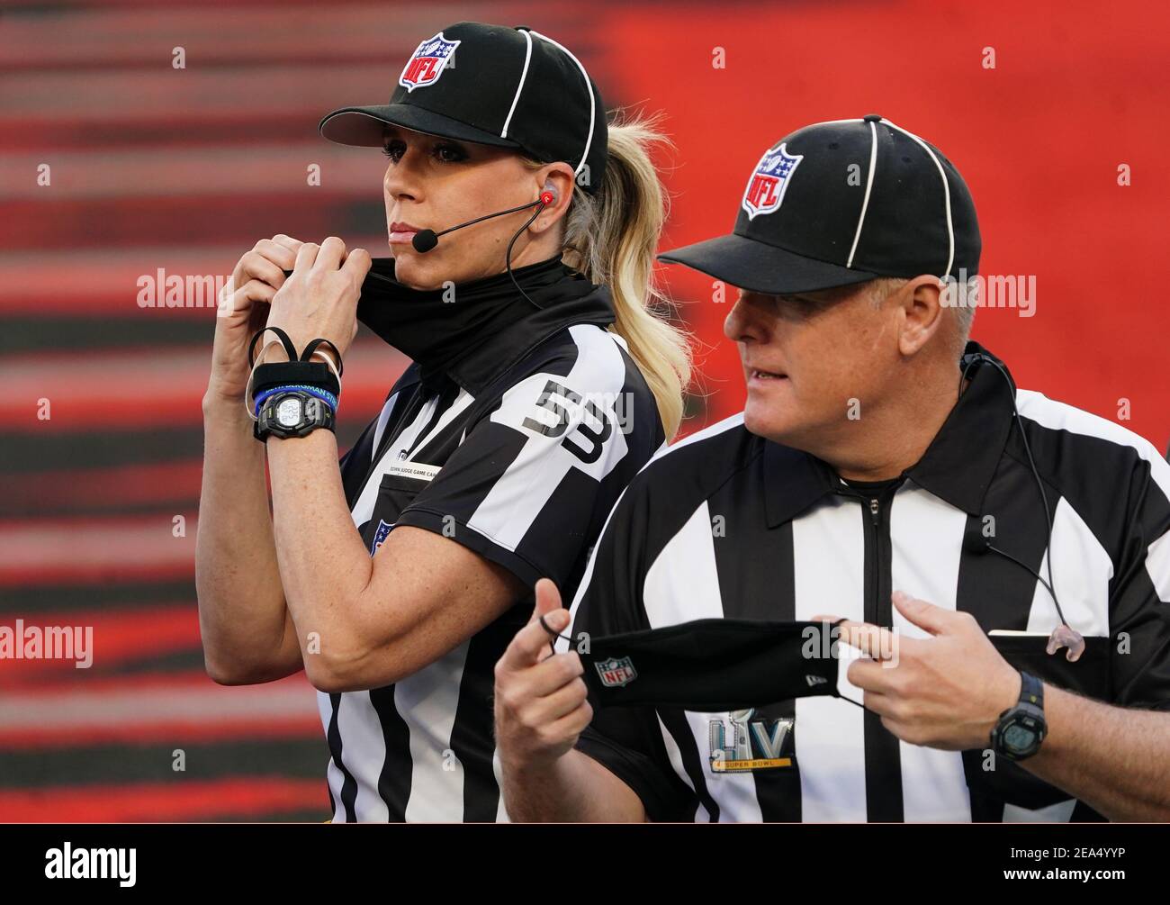 Tampa, Usa. Februar 2021, 07th. Sarah Thomas, eine nach unten Richterin ...