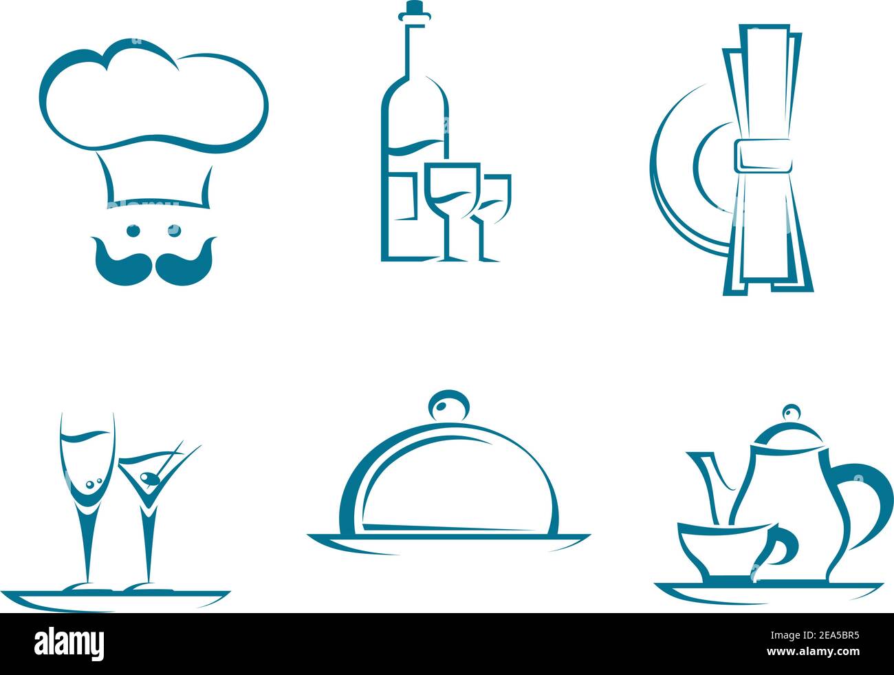 Restaurant Symbole und Symbole für Food-Service-Design gesetzt Stock ...