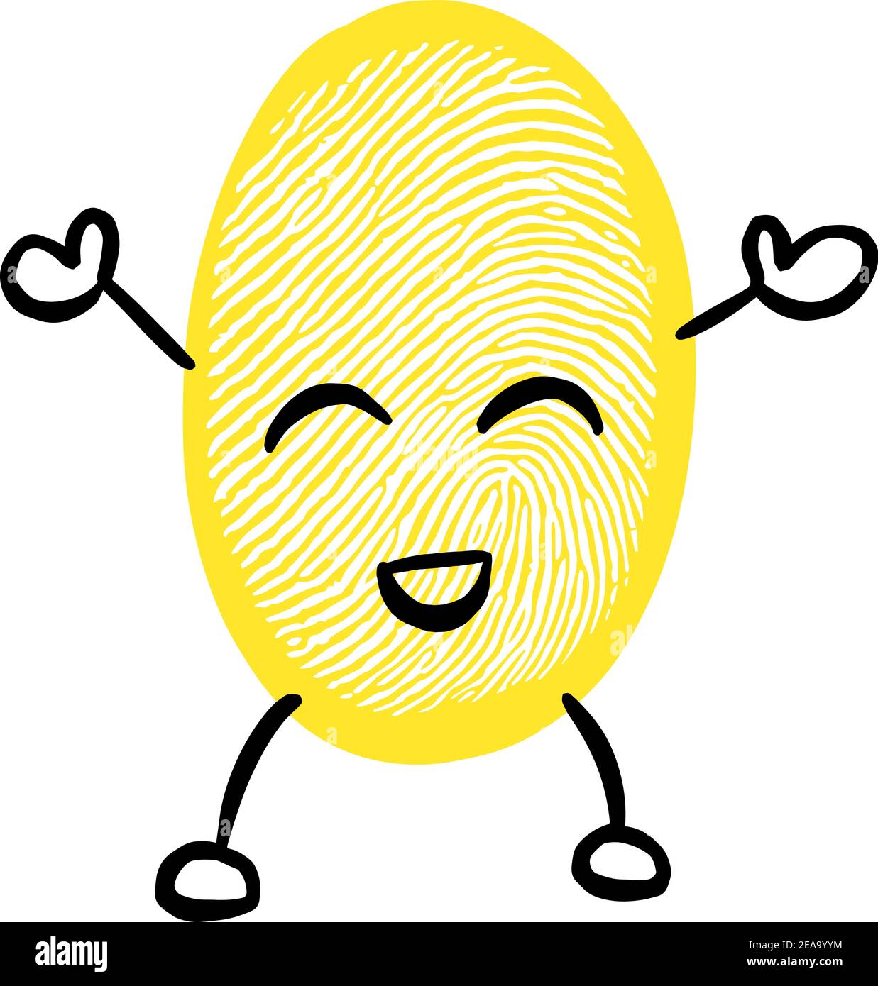 Lustige Fingerabdruck Bean Cartoon Charakter Emoticon Stock ...