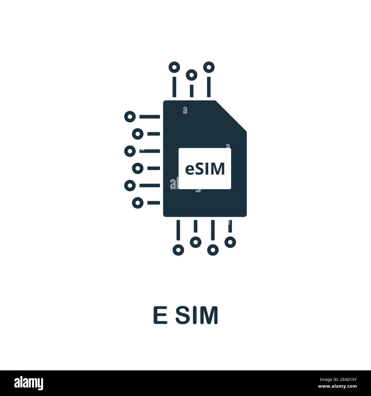 E SIM-Symbol. Einfaches Element aus der Technologiesammlung ...