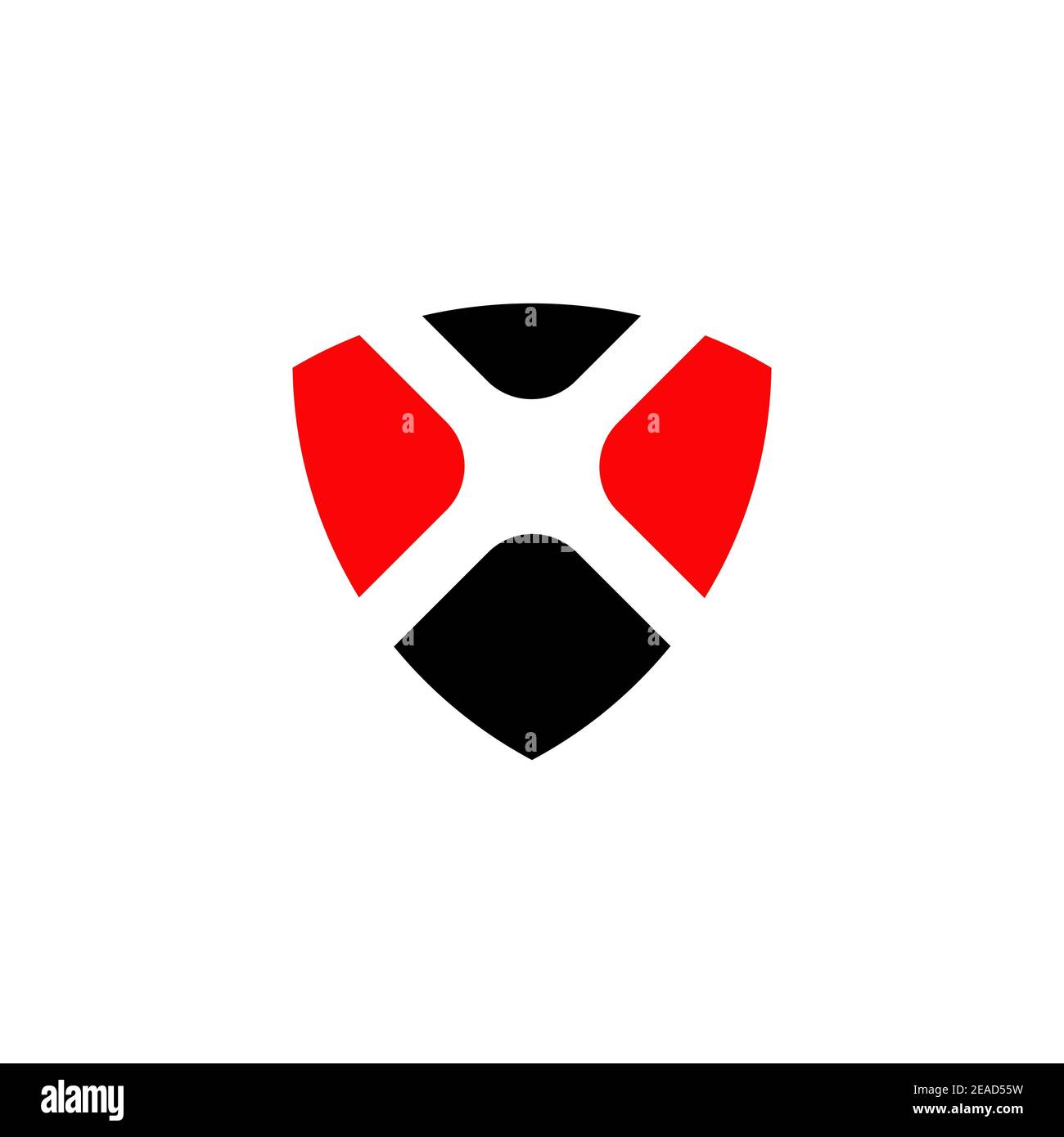 X-Brief mit Schild Form Vektor Illustration Vorlage integriert Stock ...