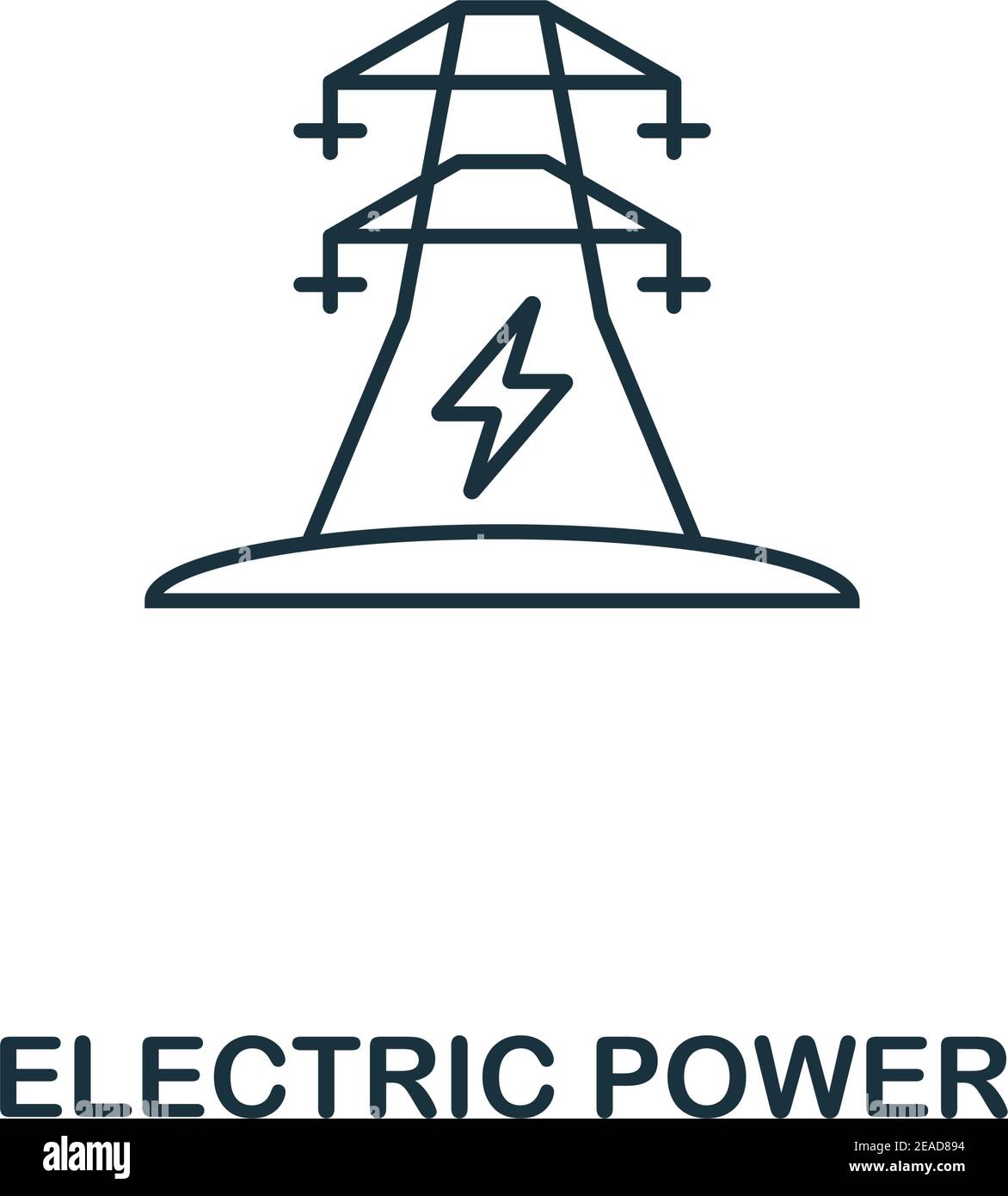 Electric Power Icon Outline Style. Hochwertiges Piktogramm-Design aus ...