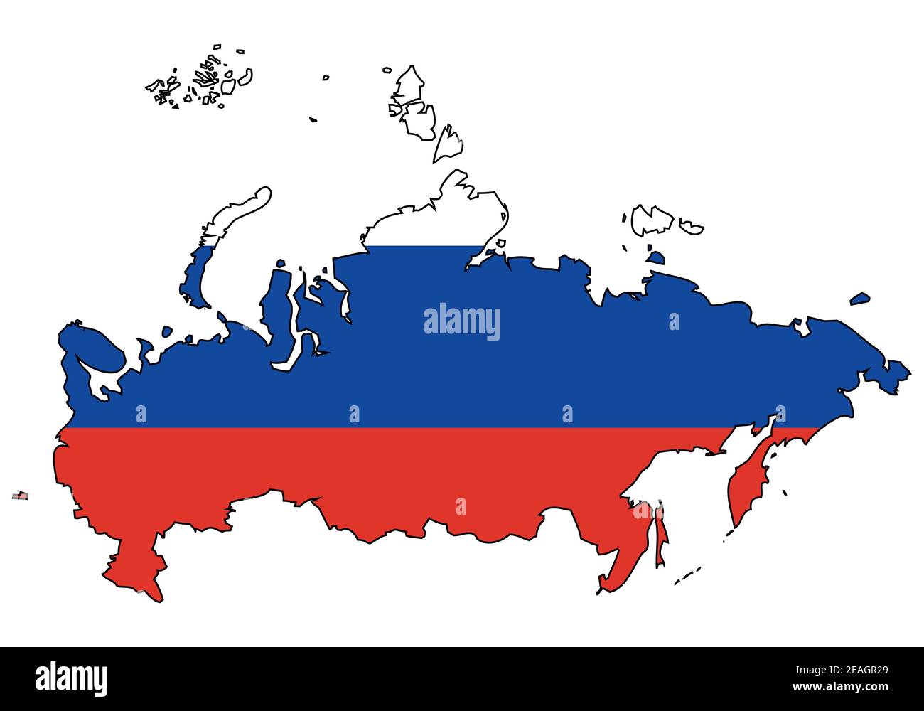 Russland Karte Mit Flagge Umriss Eines Staates Mit Einer