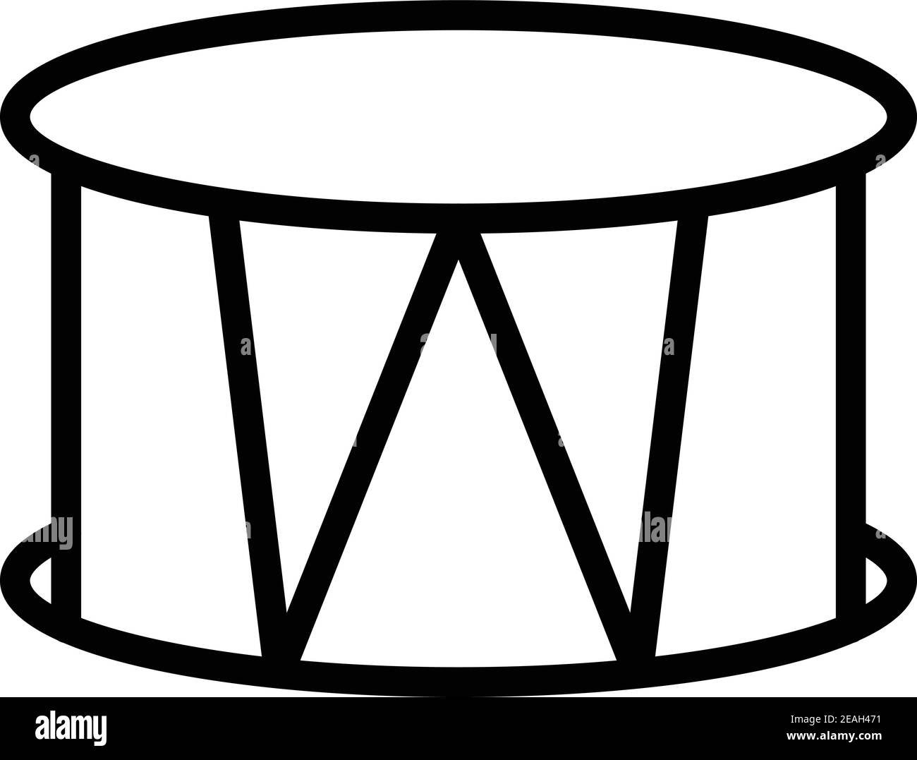 Symbol für Snare-Trommel. Umriss Snare Drum Vektor-Symbol für Web ...