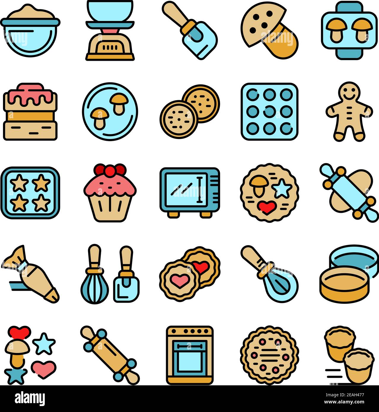 Cookie Formen Symbole gesetzt. Umriss Satz von Cookie-Formen Vektor ...