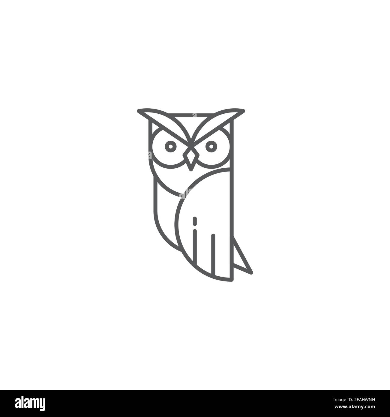 Eule Vogel Symbol, Farbe, Linie, Kontur Vektor-Zeichen, lineare Stil ...